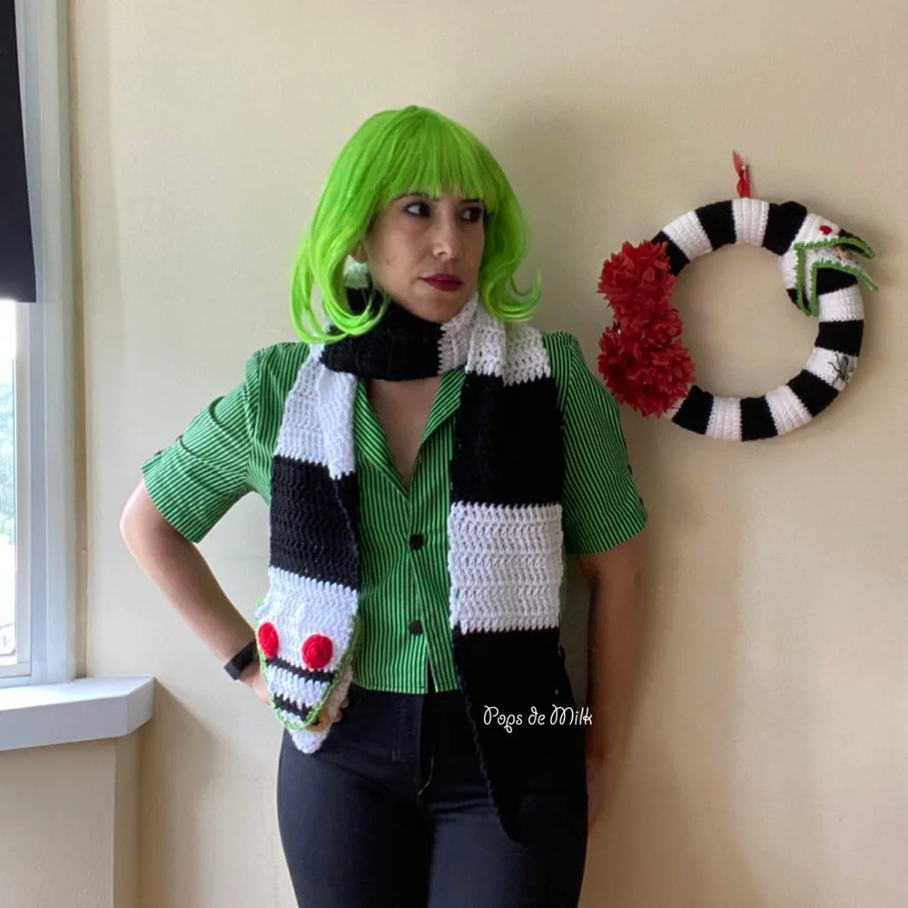 Beetlejuice Sandworm Scarf Pattern — Pops de Milk - Fun and Nerdy ...
