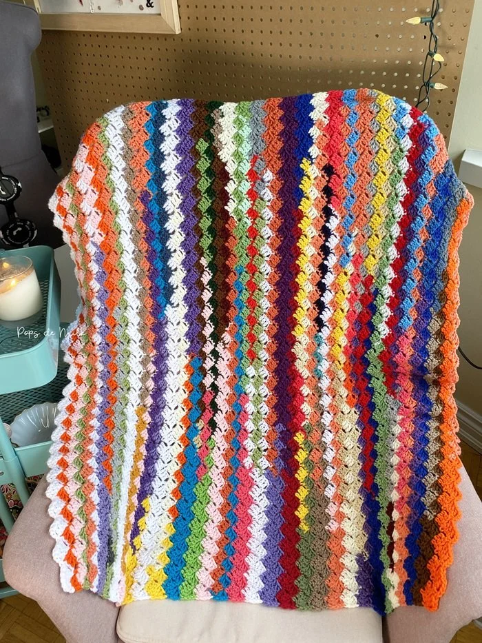 Scrappy Crochet Blanket - Use Up Your Yarn Stash — Pops de Milk - Fun ...