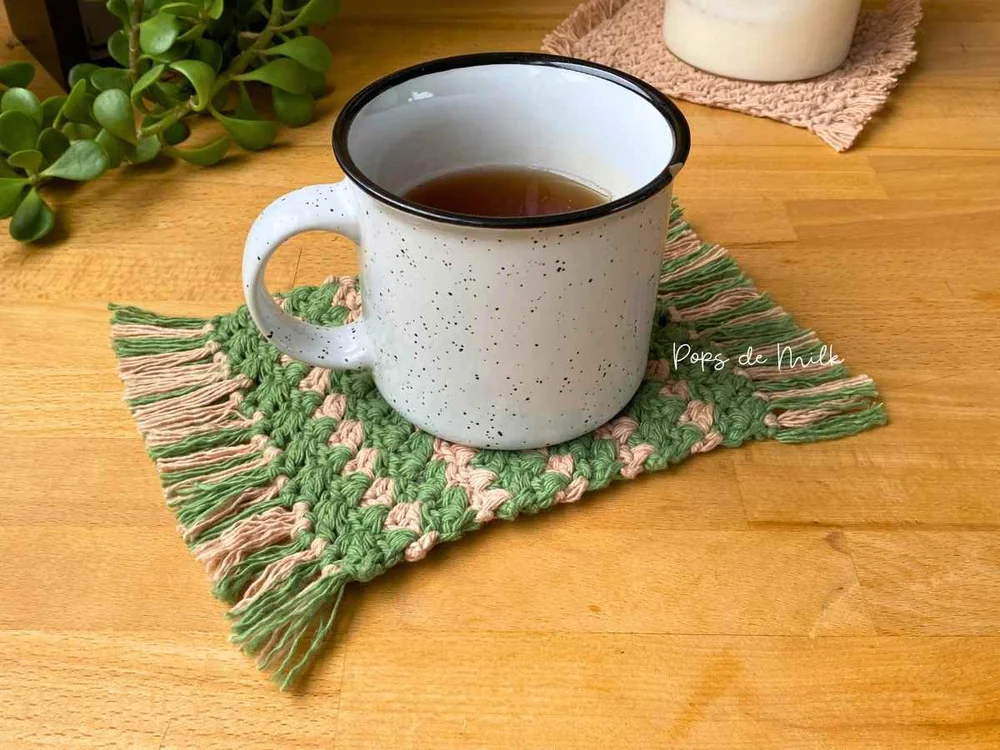 Rustic Mug Rug Crochet Pattern + Video — Pops de Milk - Fun and Nerdy ...