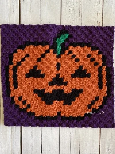 Crochet Jack-o-Lantern Square — Pops de Milk - Fun and Nerdy Crochet ...