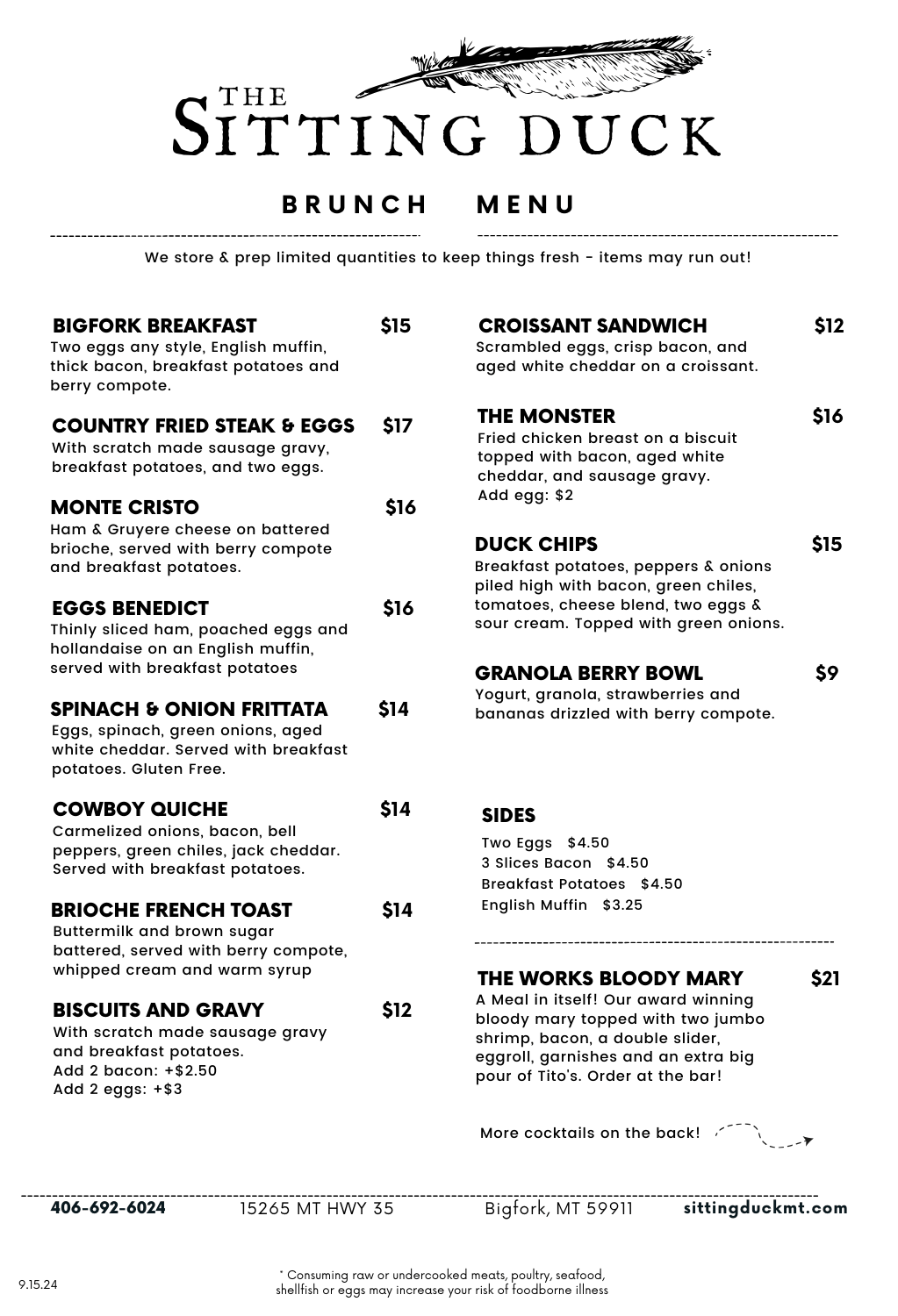 Best Flathead Lake Brunch — The Sitting Duck