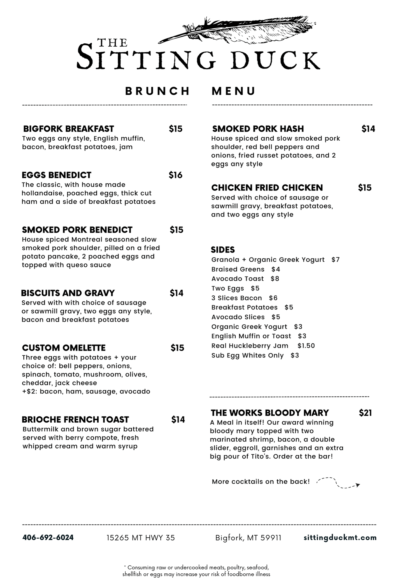 Best Flathead Lake Brunch — The Sitting Duck