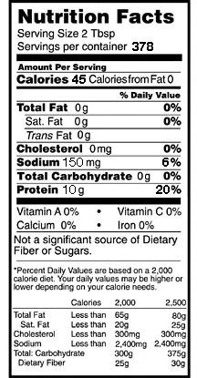 Nutrition Facts — SportProtein.com