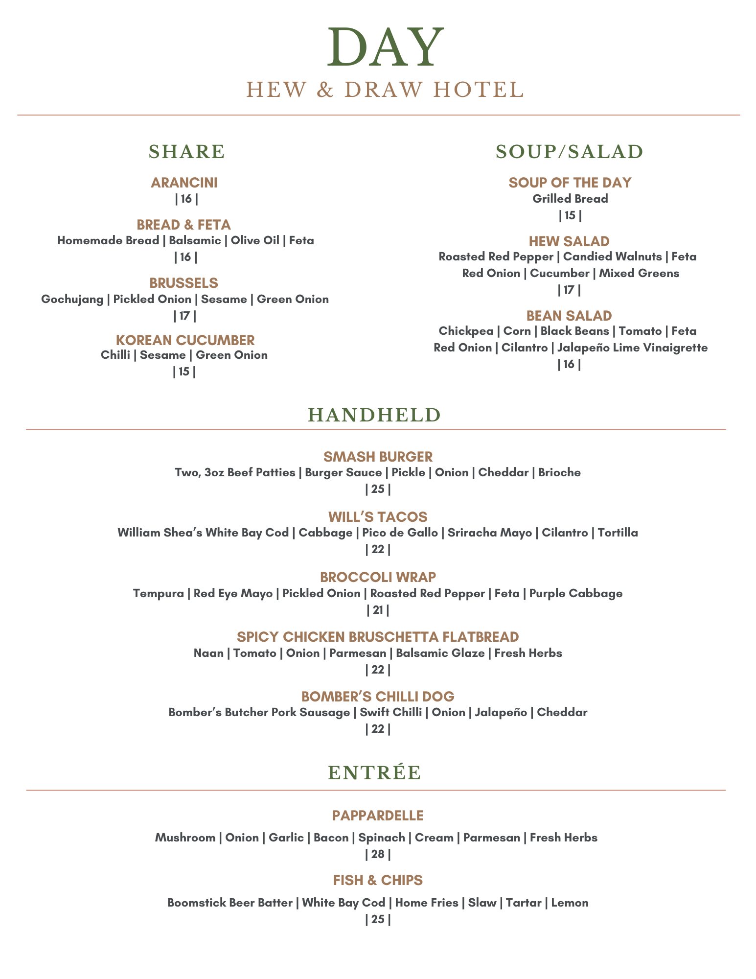 Lunch | Savor & Book Today — Hew & Draw Hotel