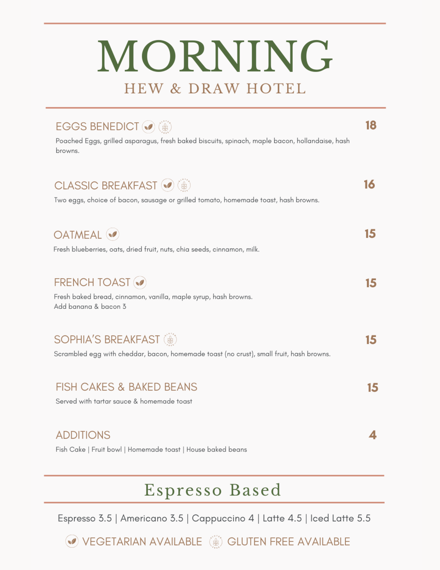 Breakfast | Enjoy Delicious Mornings — Hew & Draw Hotel