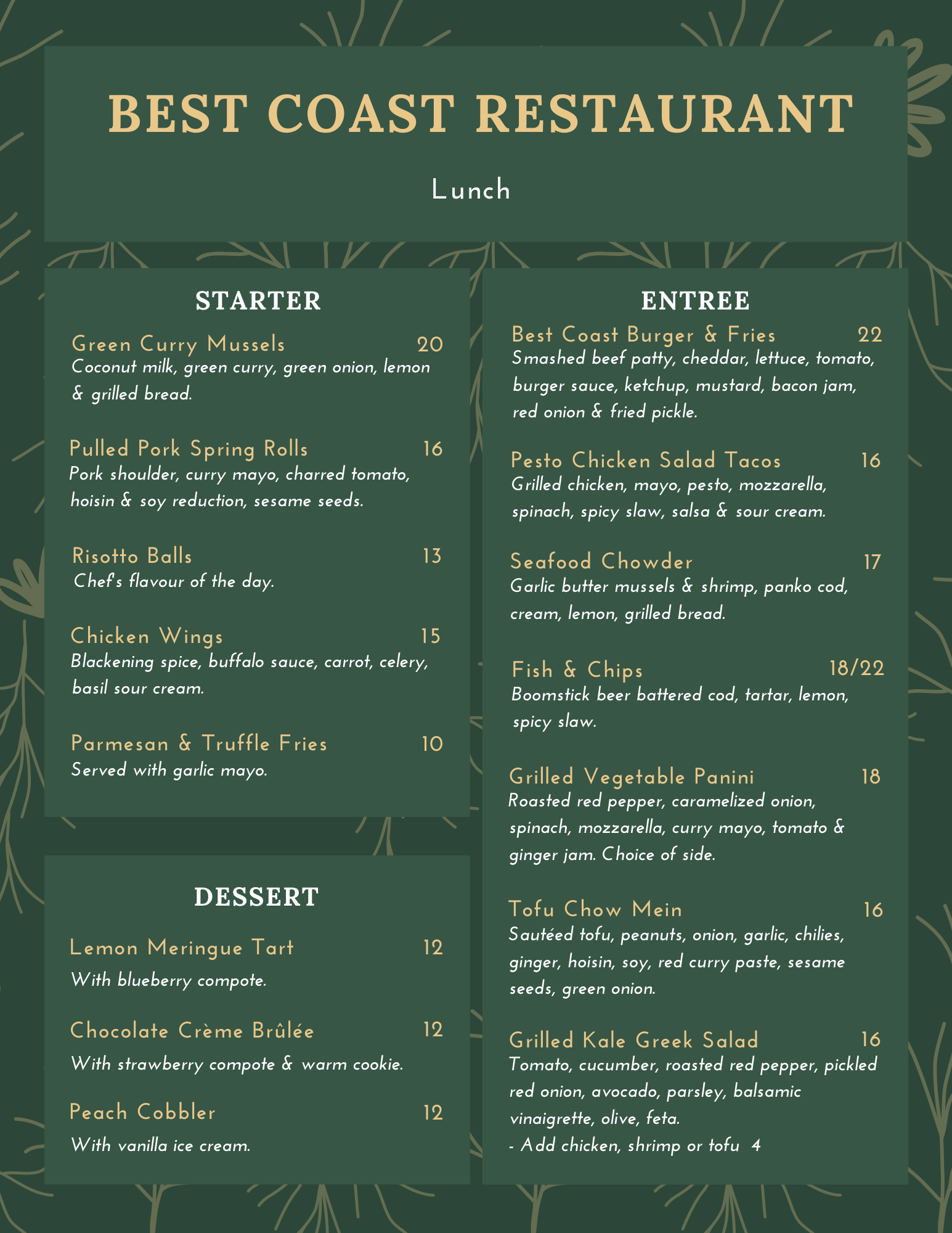 Lunch — Hew & Draw Hotel