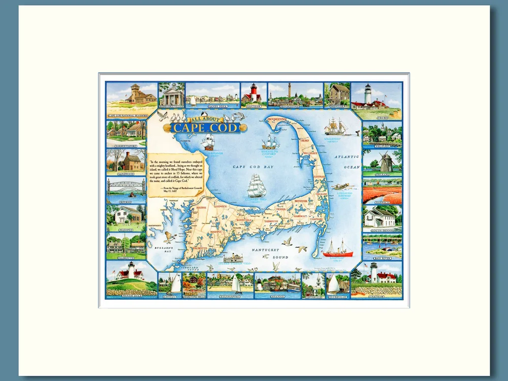 "All About Cape Cod" Illustrated Map — Dana Gaines, Images and ...
