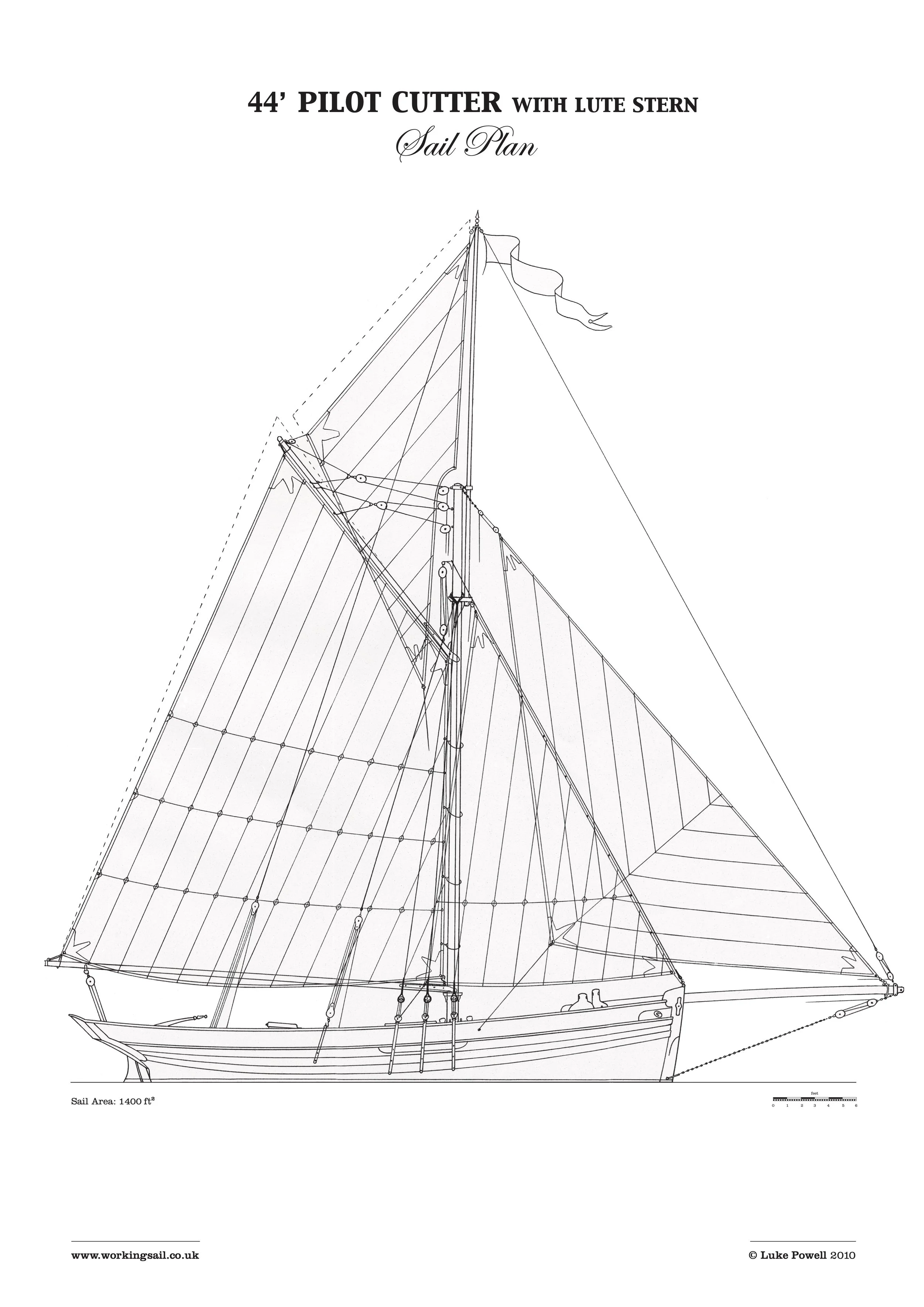 44ft Lute stern Pilot Cutter plans - Full set — Working Sail