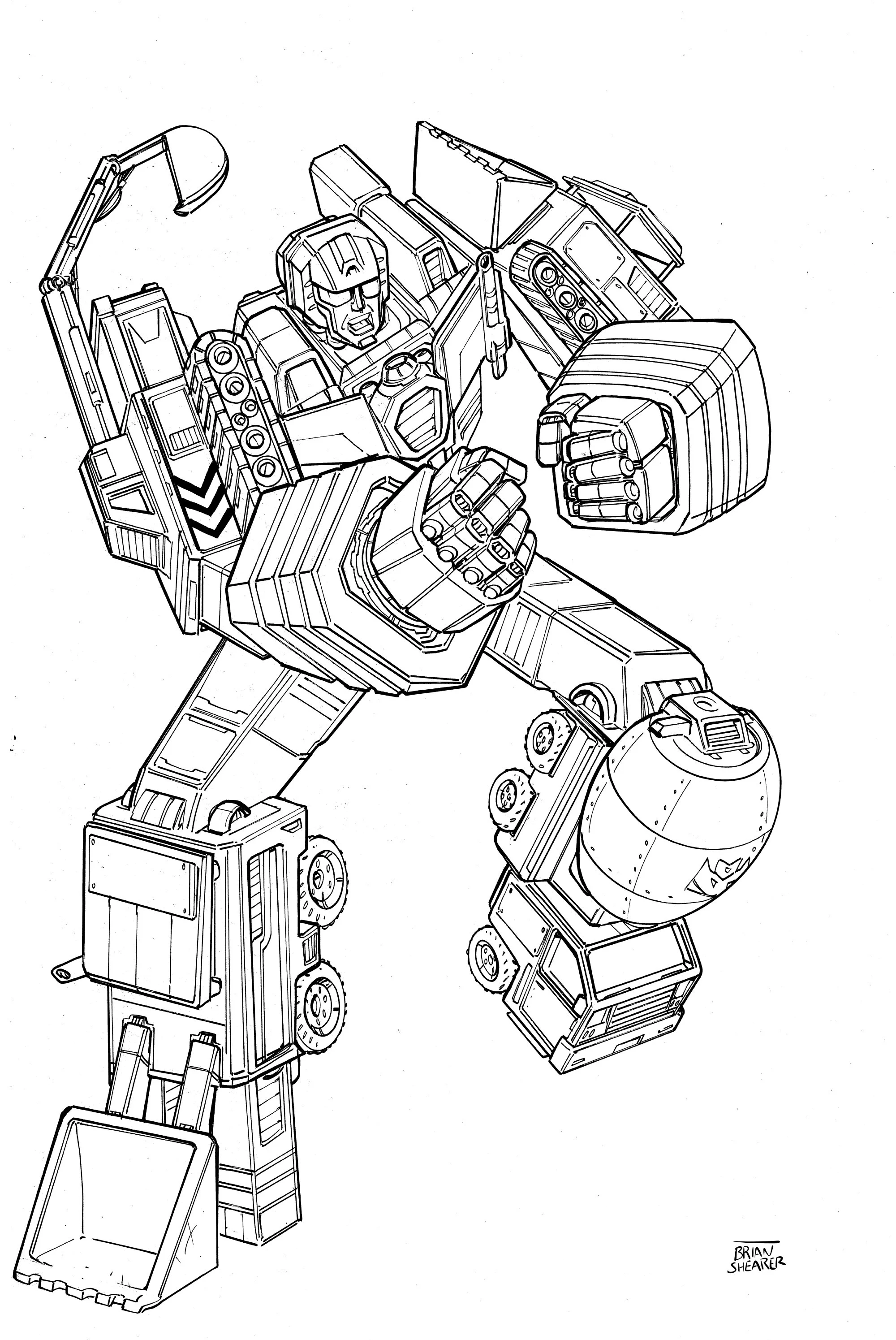Devastator (Transformers) 11x17 inked original art — Brian Shearer