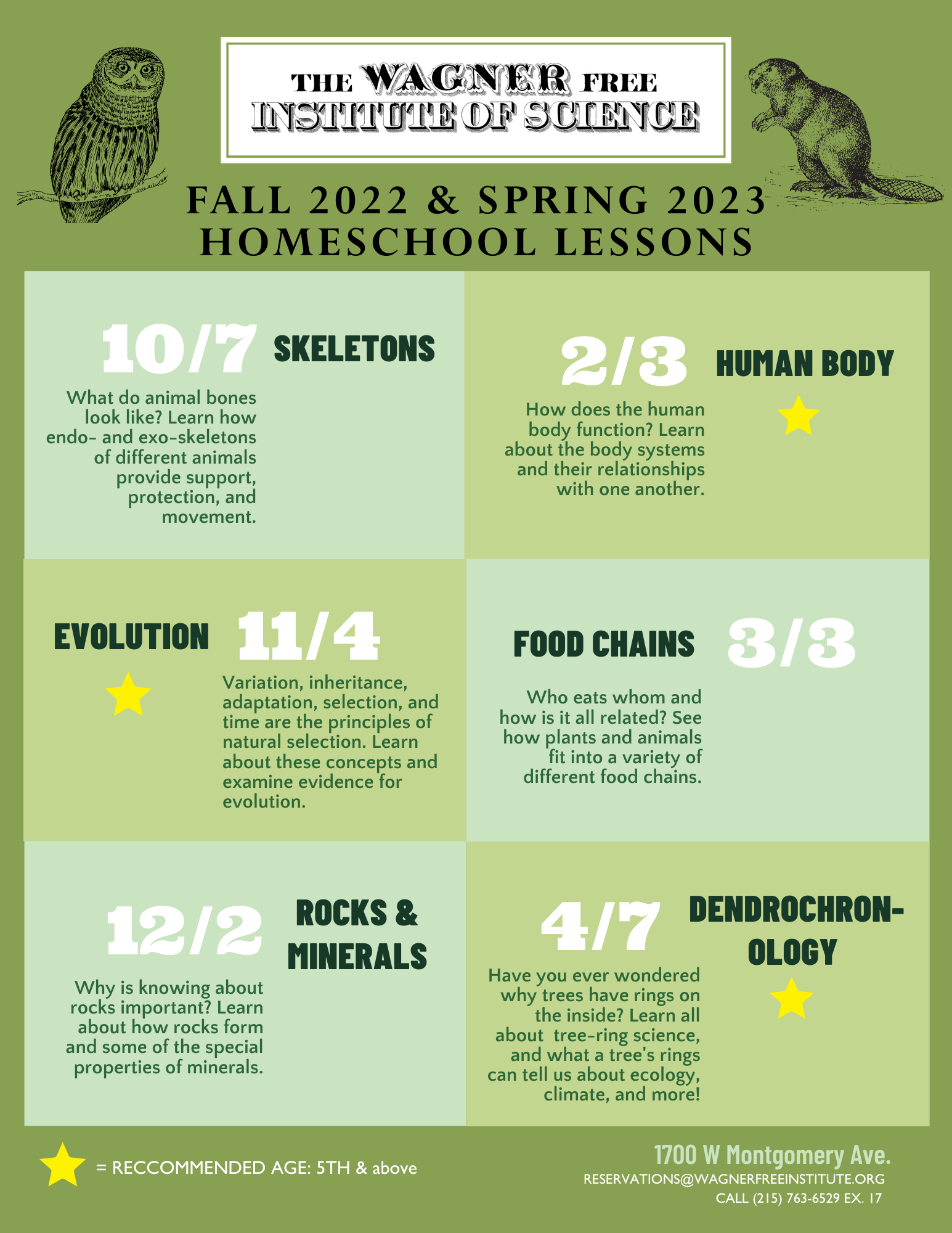 Group Field Trips — Wagner Free Institute of Science