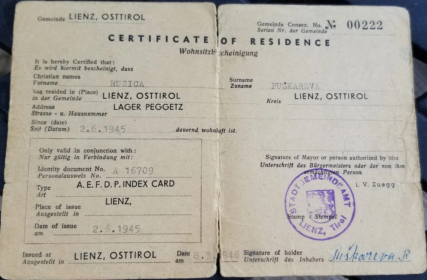 Displaced Persons Camps - Peggetz (Lienz), Spittal, St. Martin and St ...
