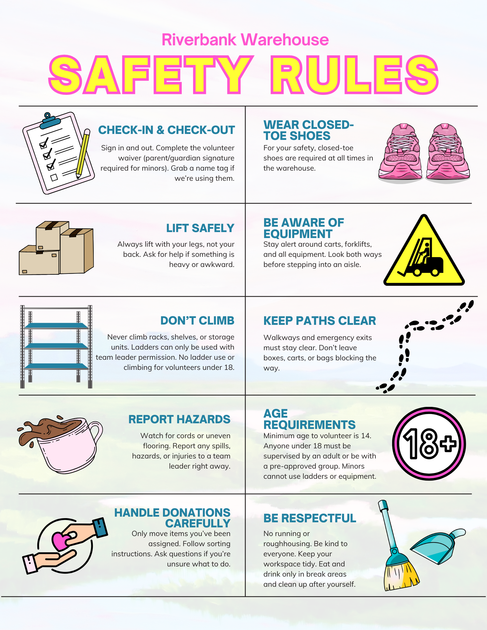 Safety Rules & Volunteer Docs — The Riverbank Organization