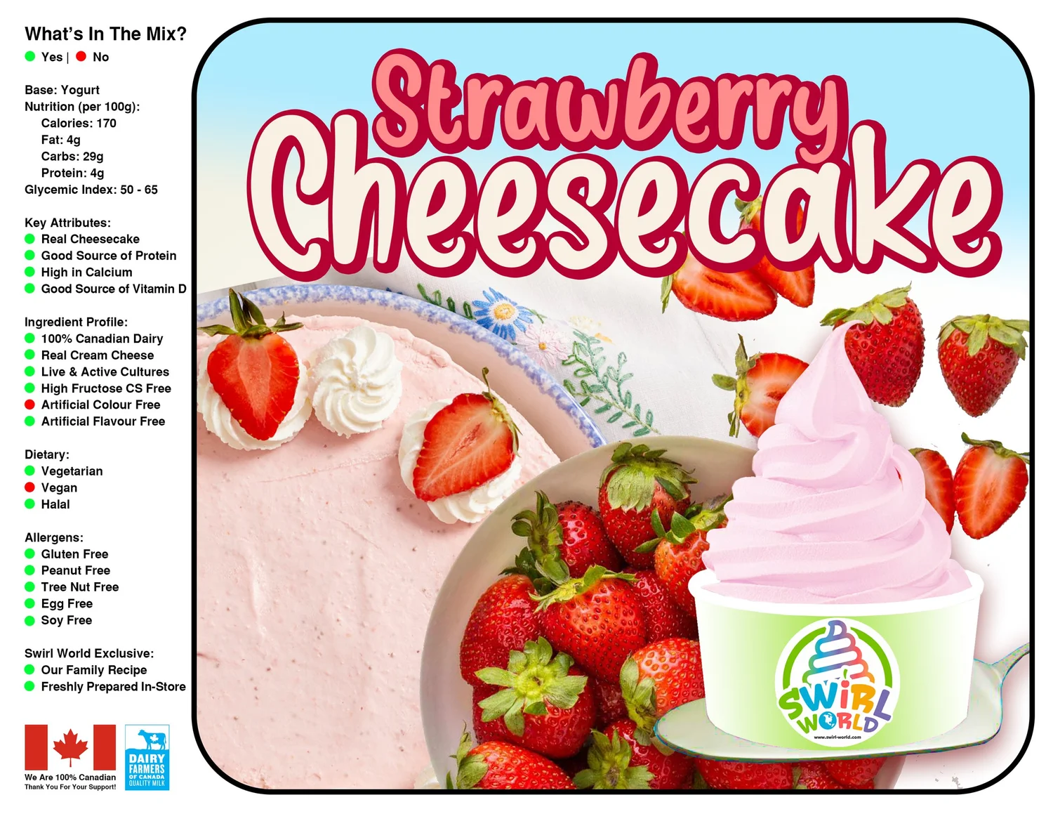 Saskatoon Menu | Frozen Yogurt & Sorbets | Swirl World