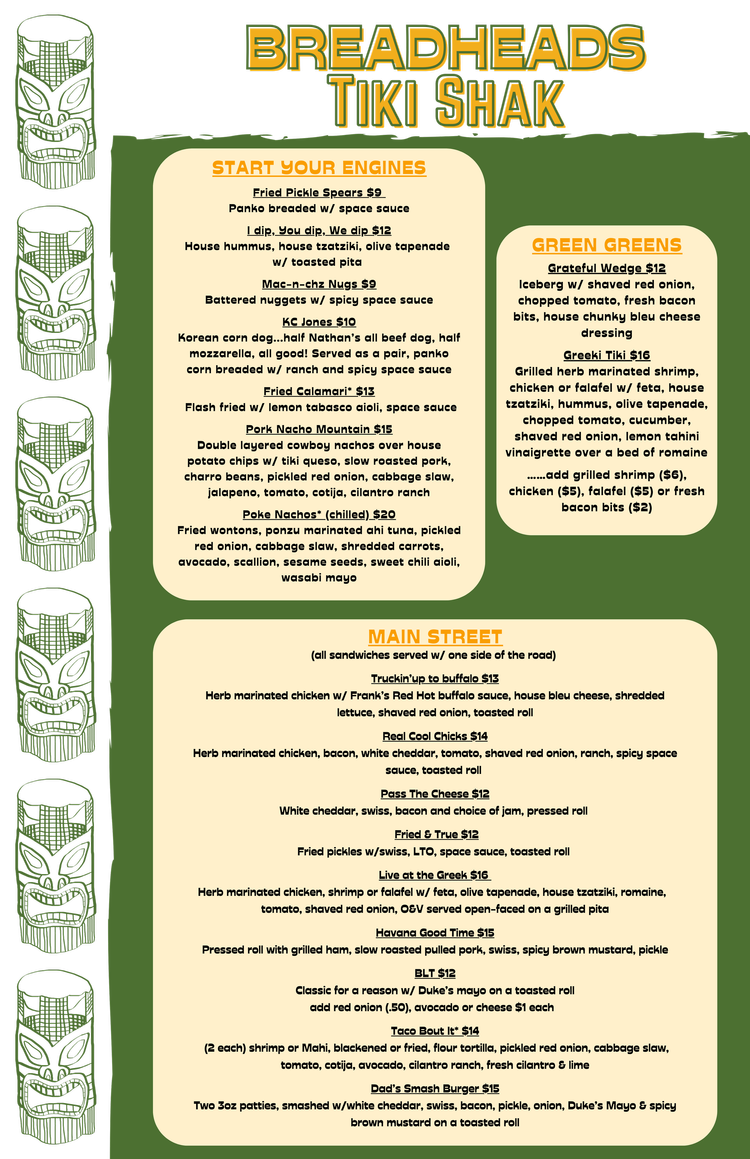 Menu — Bread Heads Tiki Shak