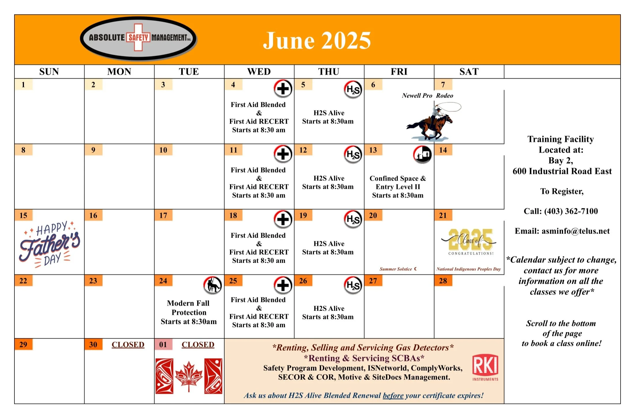 Full Calendar — Absolute Safety Management Inc.