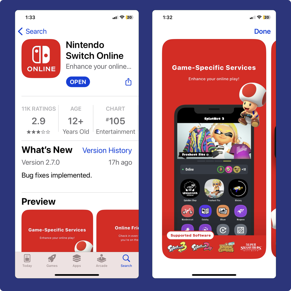 Nintendo Switch Online App — Susan Chien, UX Designer