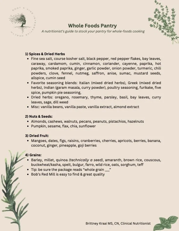 How to stock a whole-foods pantry — Root & Vine Integrative Nutrition