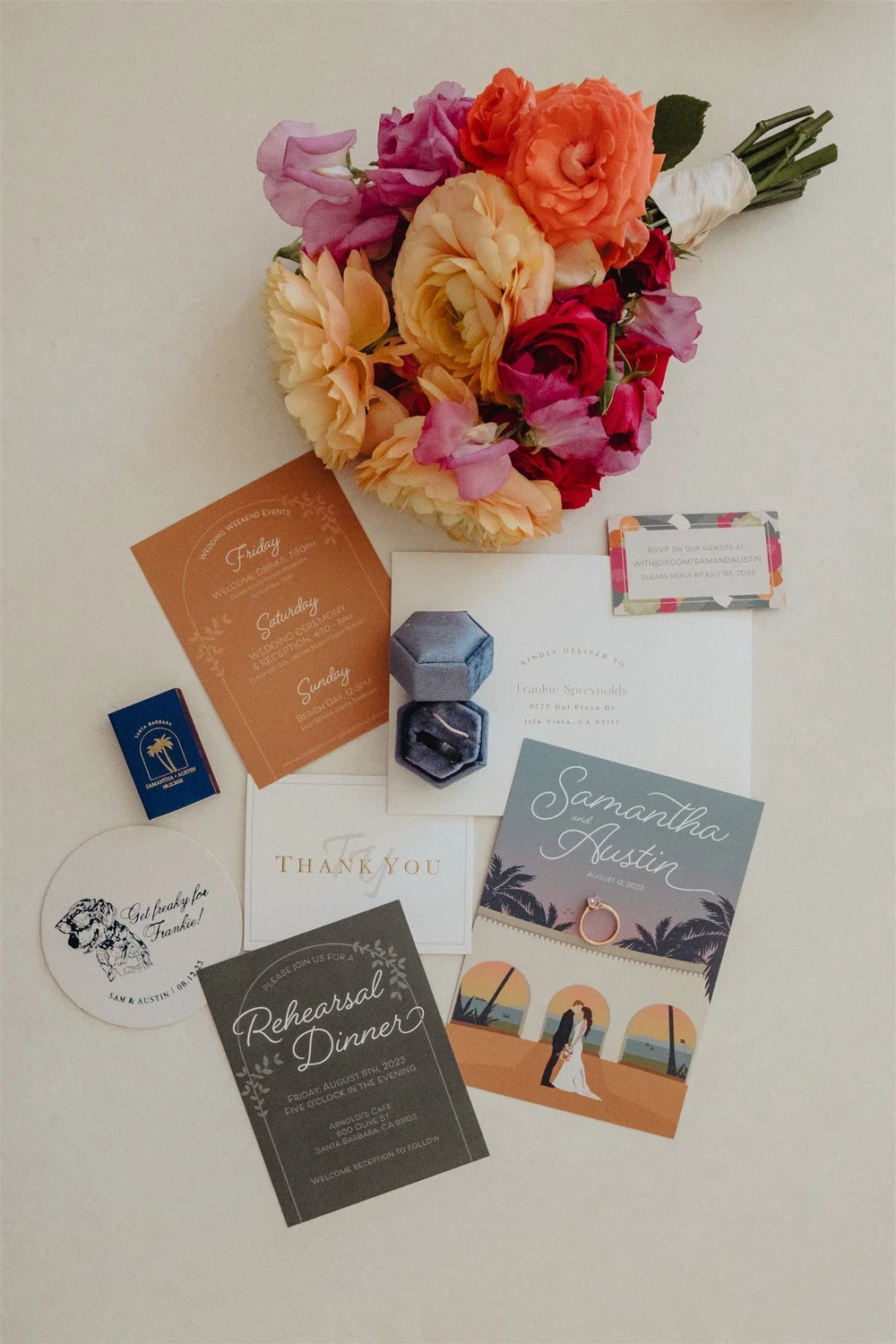A Sentimental Beachside Wedding With A Modern Color Palette — Santa ...