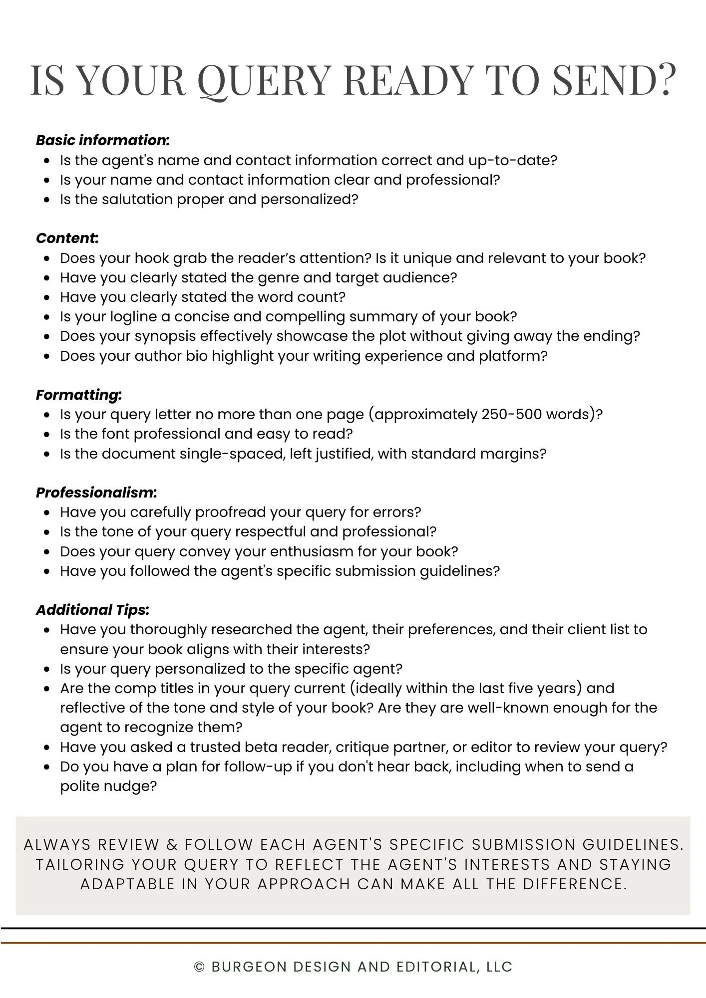 The Ultimate Query Letter Checklist: Do You Have What Agents Want ...