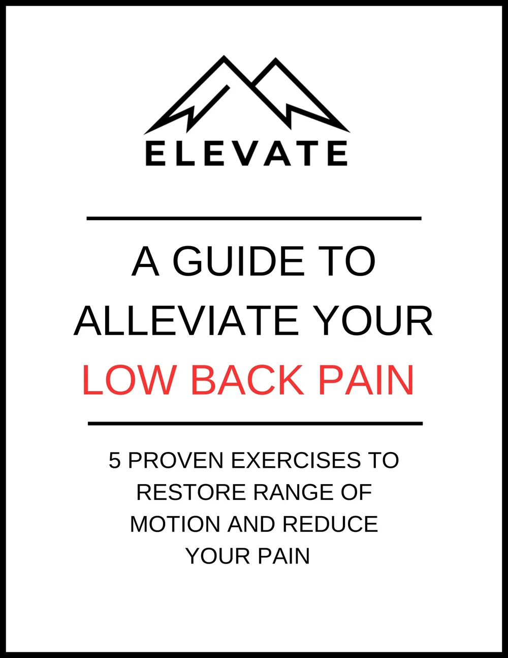 Back Pain — Elevate Rehabilitation and Performance