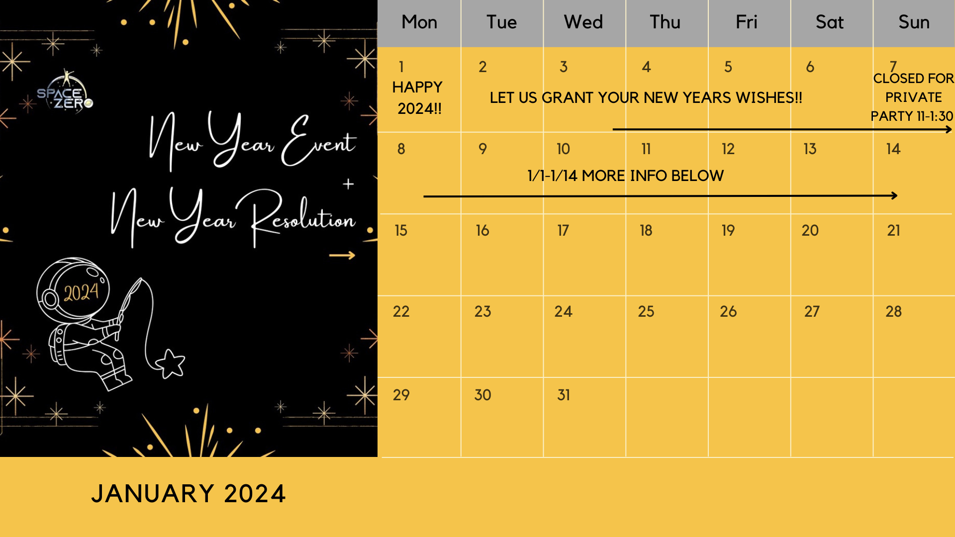 Events Promotions Space Zero