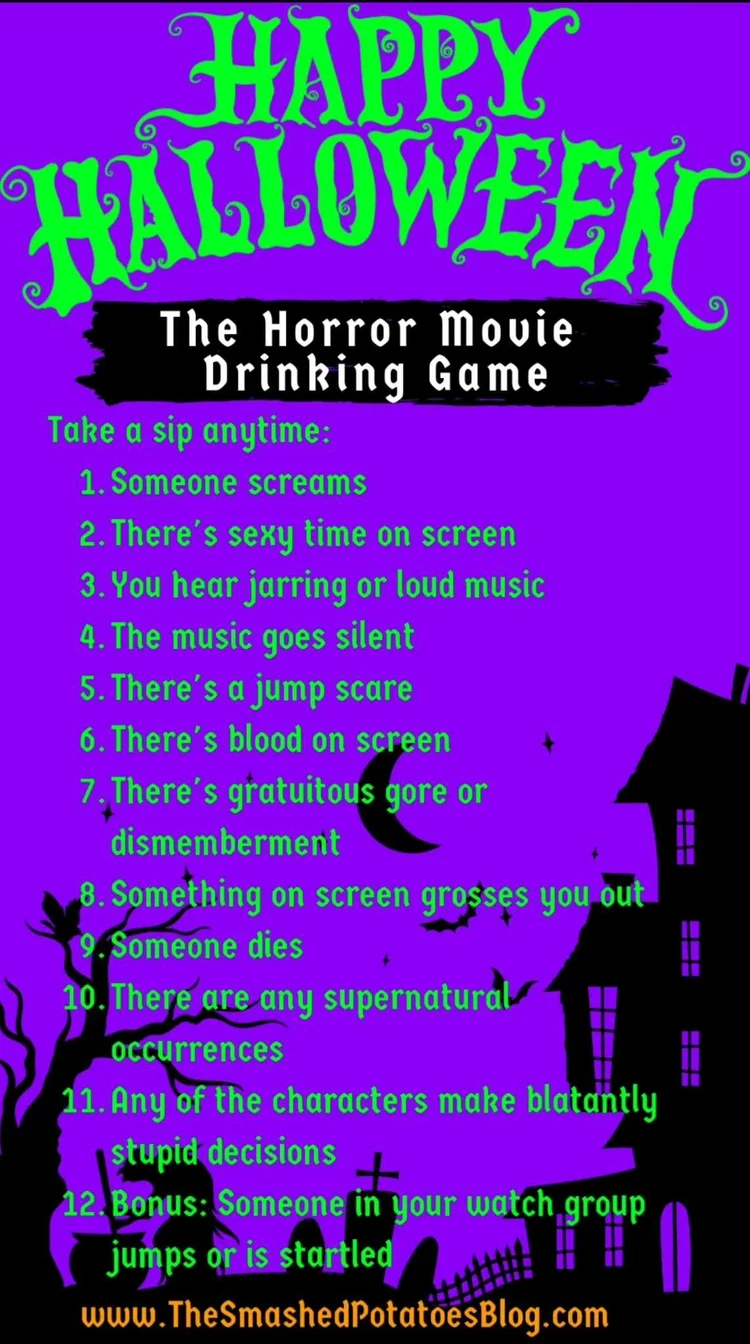 Horror Movie Drinking Game: Sip, Scream, and Thrill! — The Smashed Potatoes