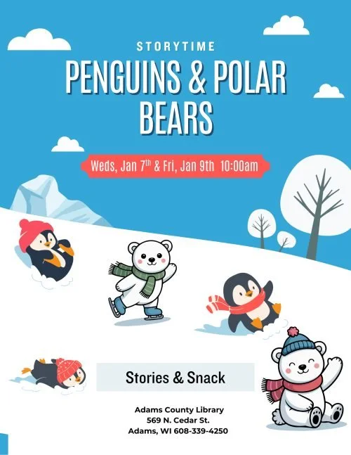 Penguins and Polar Bears Storytime — Visit Adams County, WI