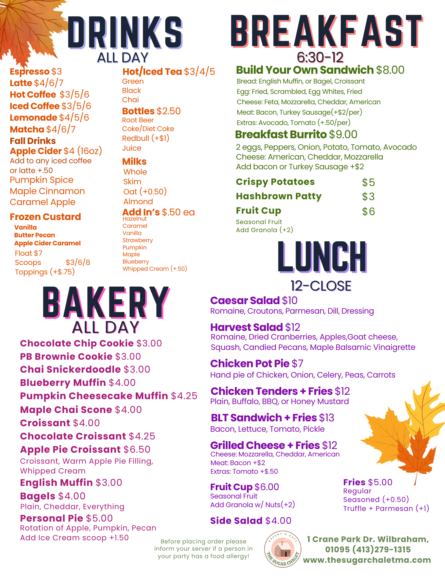 Savor Our Bakery Selections: Seasonal Menu, In-House Delights & Prices ...