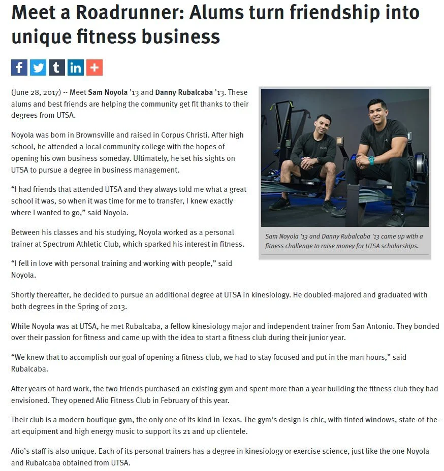 ALIO Co-Founders | Why ALIO Got Started | Local Gym | San Antonio, TX ...