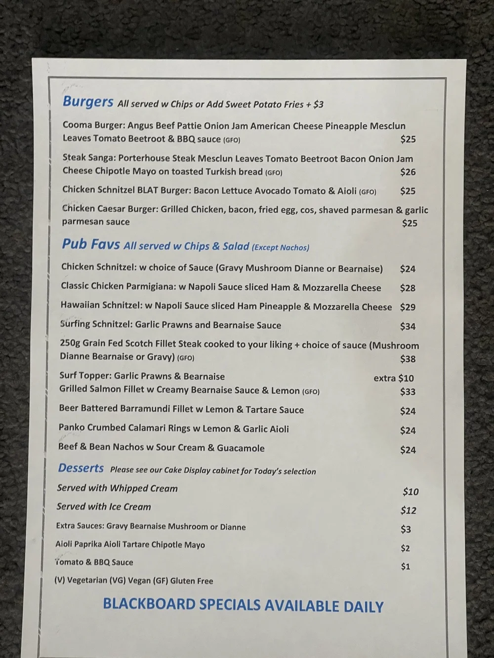 Delicious Meals Cooma Dine In or Take Away — THE COOMA HOTEL Since 1862 ...