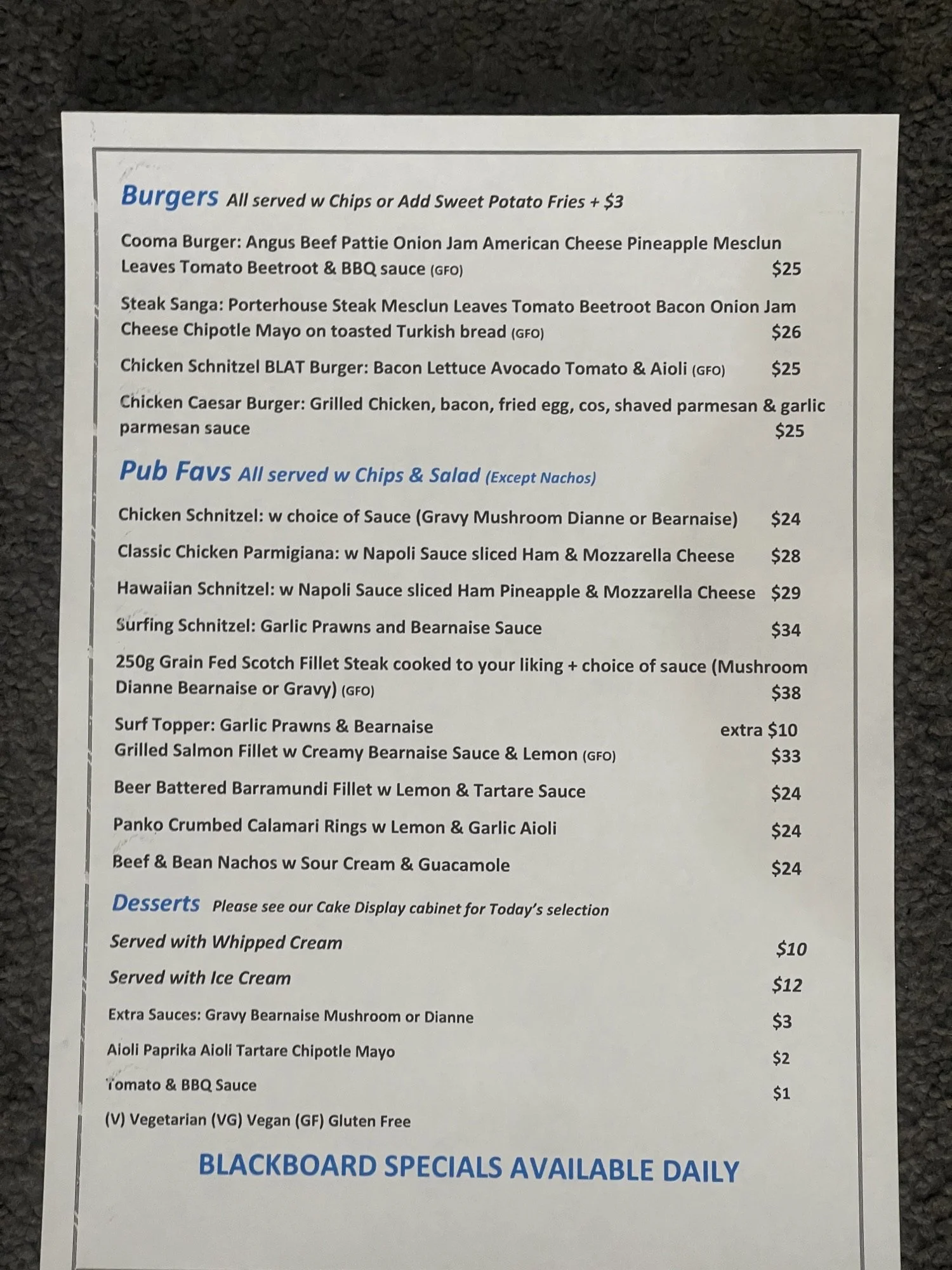 Delicious Meals Cooma Dine In or Take Away — THE COOMA HOTEL Since 1862 ...