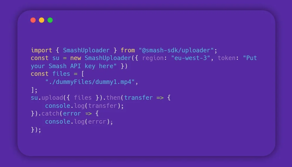File upload API & SDK for web, mobile apps and SaaS - Smash