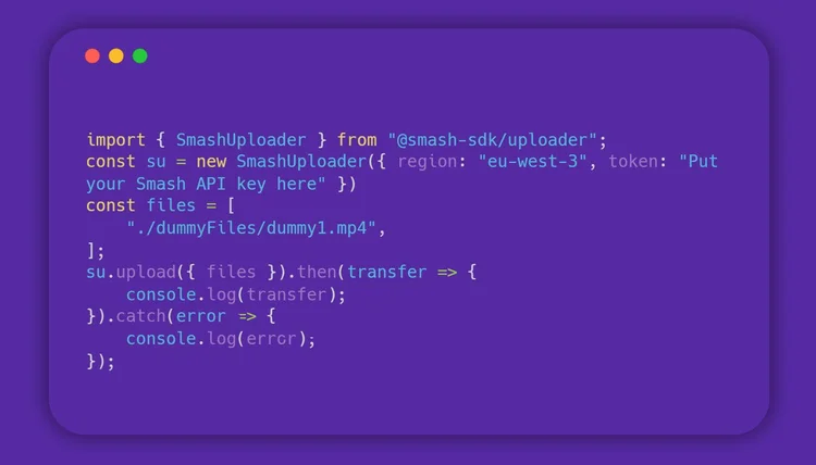 File upload API & SDK for web, mobile apps and SaaS - Smash