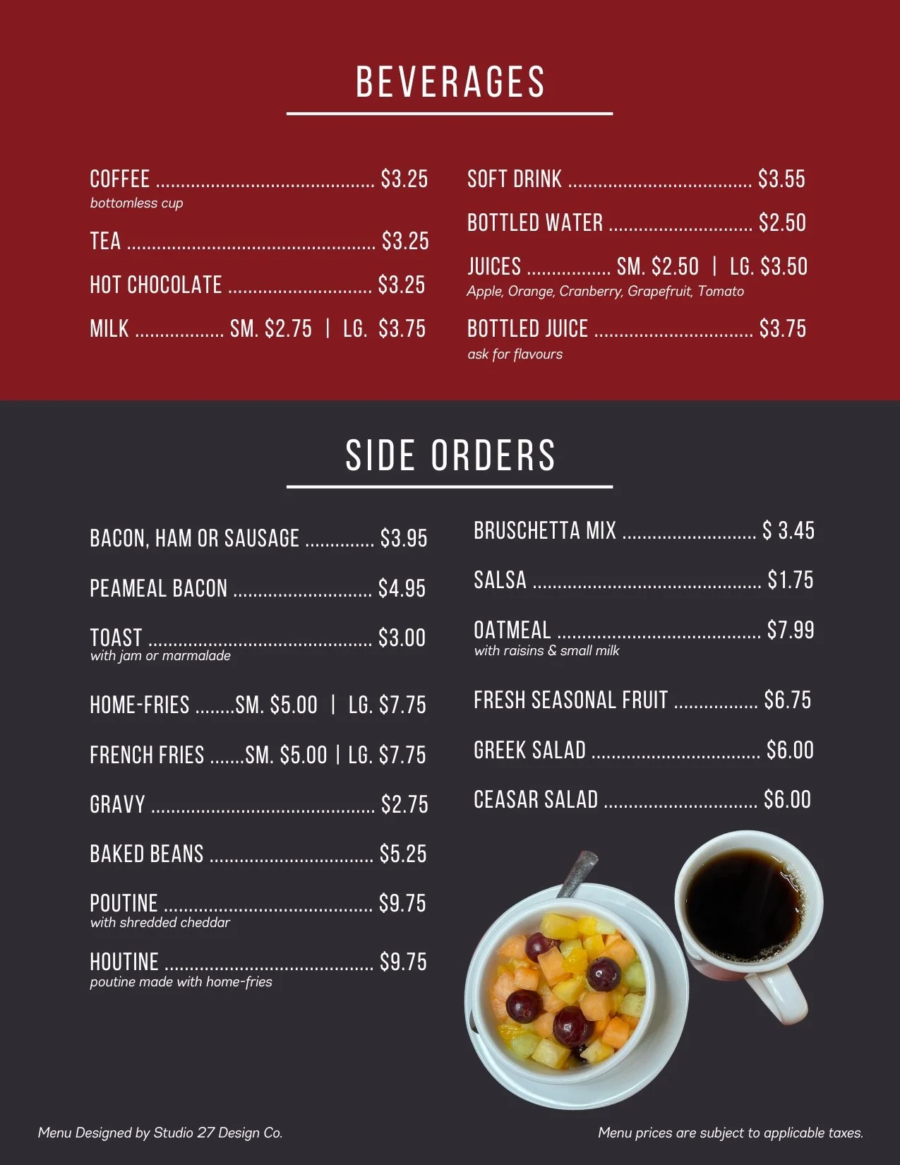 Menu — Features of Stratford