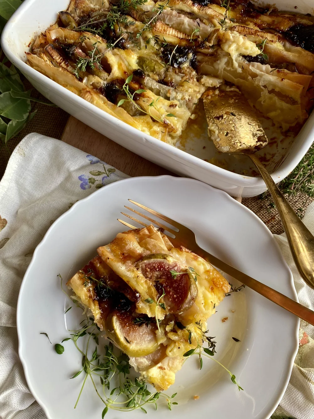 Brie Fig Phyllo Baked Squares