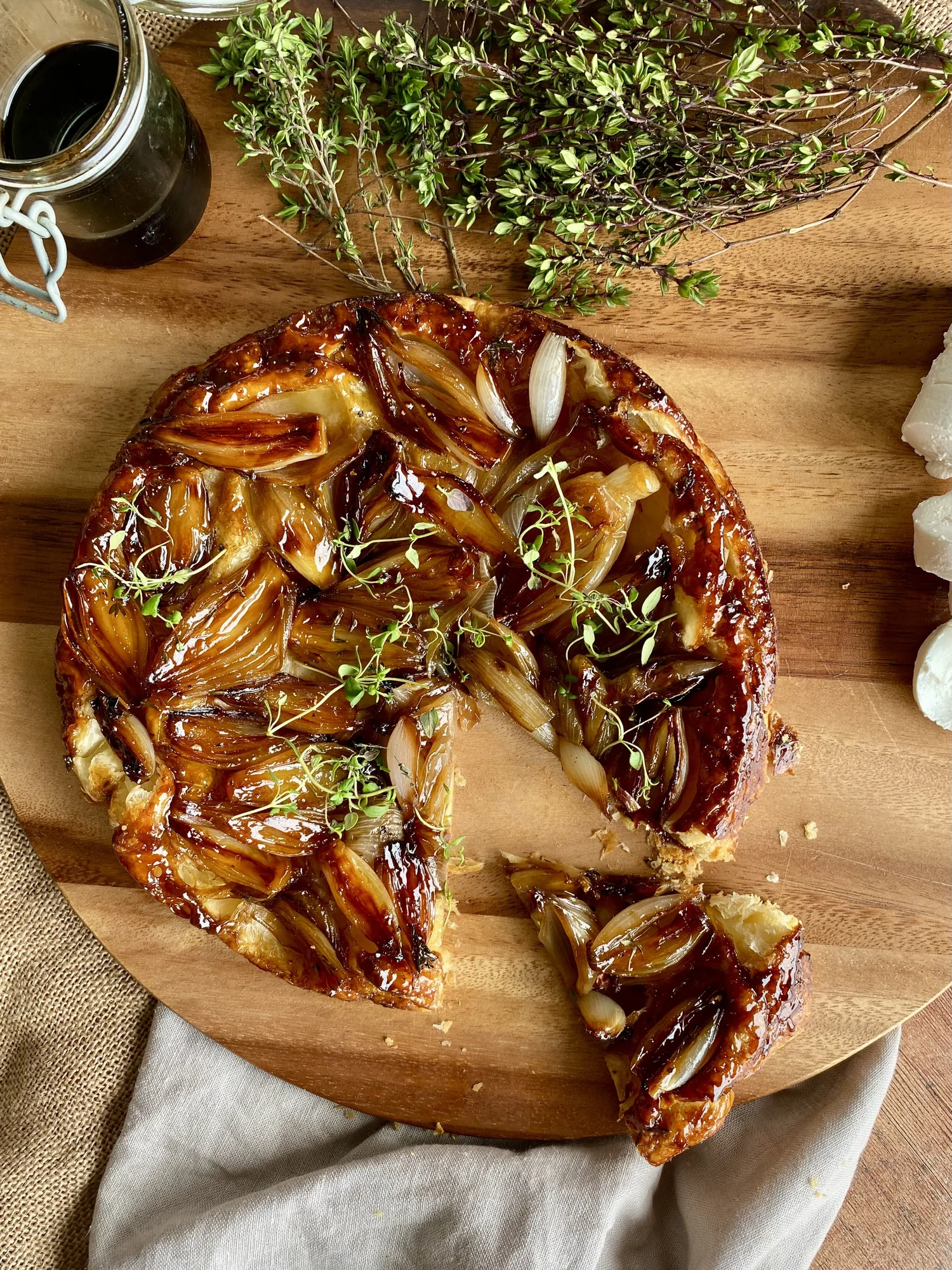 Shallot Upside Down Puff Pastry Tart