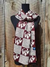 Buffalo Geometric Checkered Knit Scarf — Sapphire Alpaca