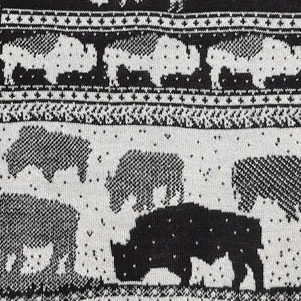 Roaming Bison Knit Scarf — Sapphire Alpaca