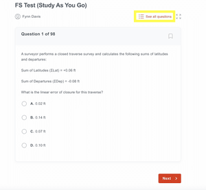 Practice Tests — CONFLUENCE LAND SURVEYING