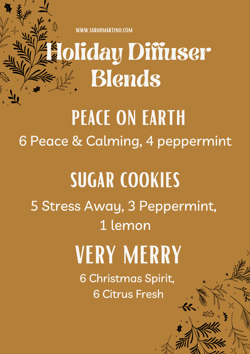 Holiday Diffuser Blends — Sarah Martino