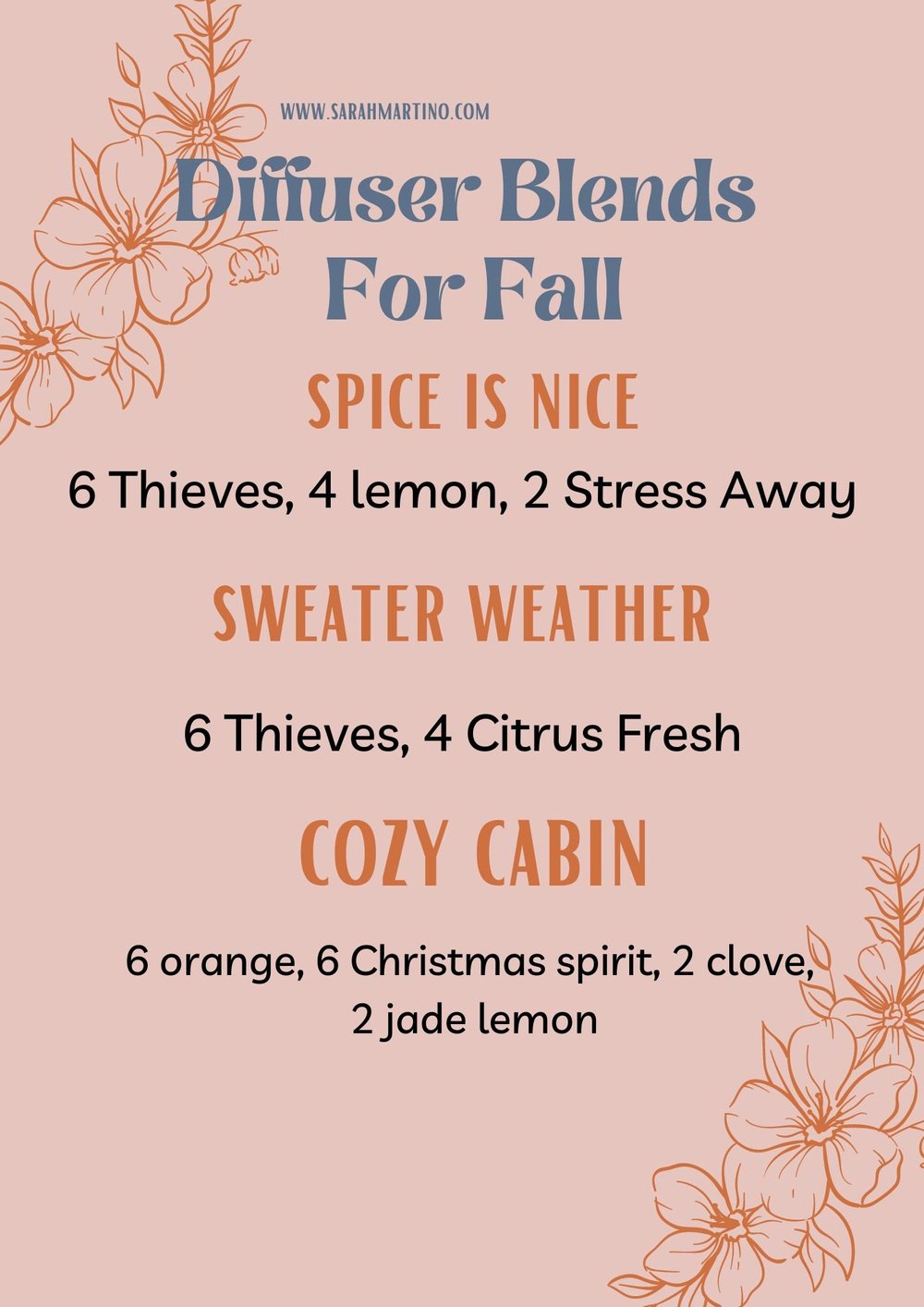 Fall Diffuser Blends — Sarah Martino
