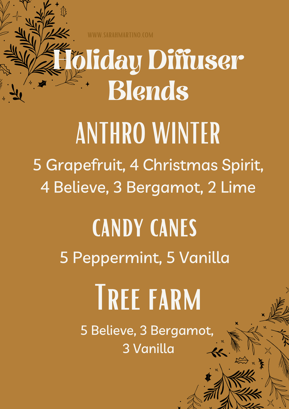 Holiday Diffuser Blends — Sarah Martino