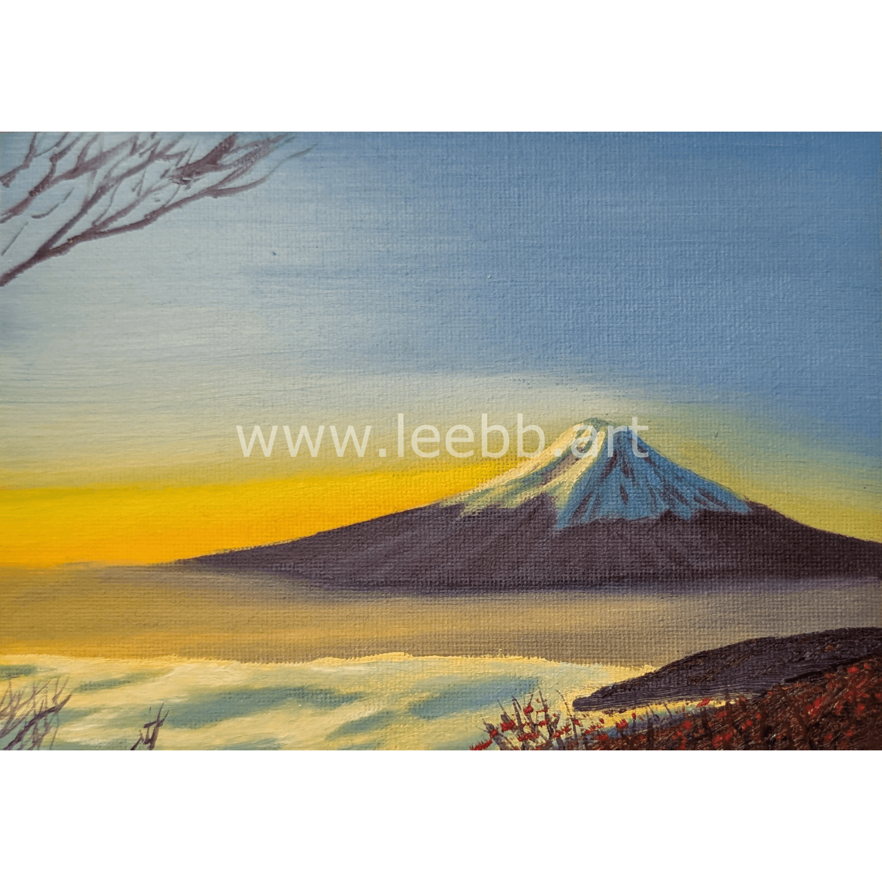 Original Mount Fuji Oil Painting by LeeBB Art - Iconic Japanese ...