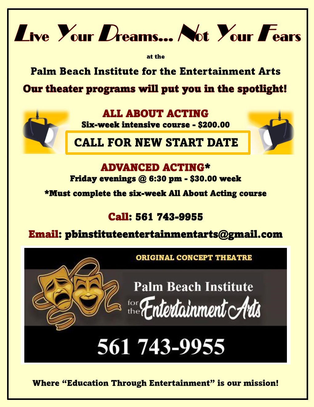 Classes — Palm Beach Institute for the Entertainment Arts