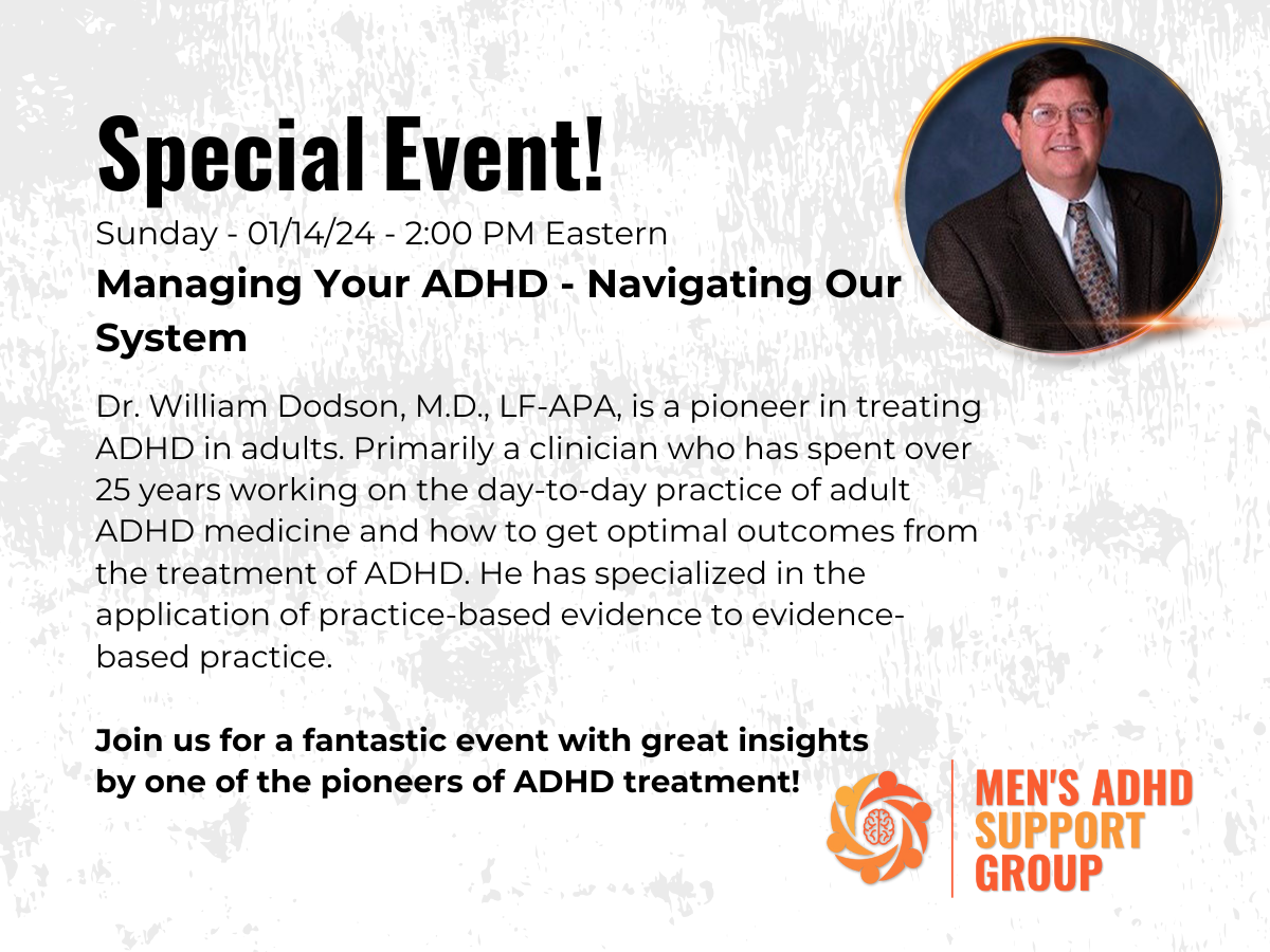 Upcoming Events — Men's ADHD Support Group