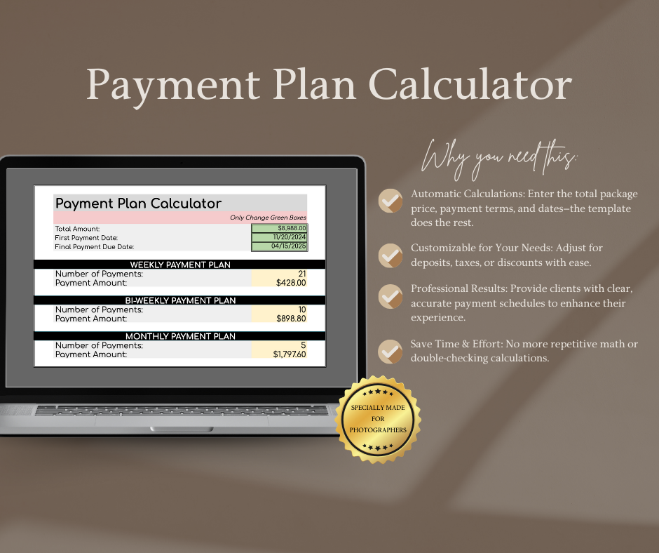 Photography Business Templates: Lead Tracking, Overhead & Sales ...