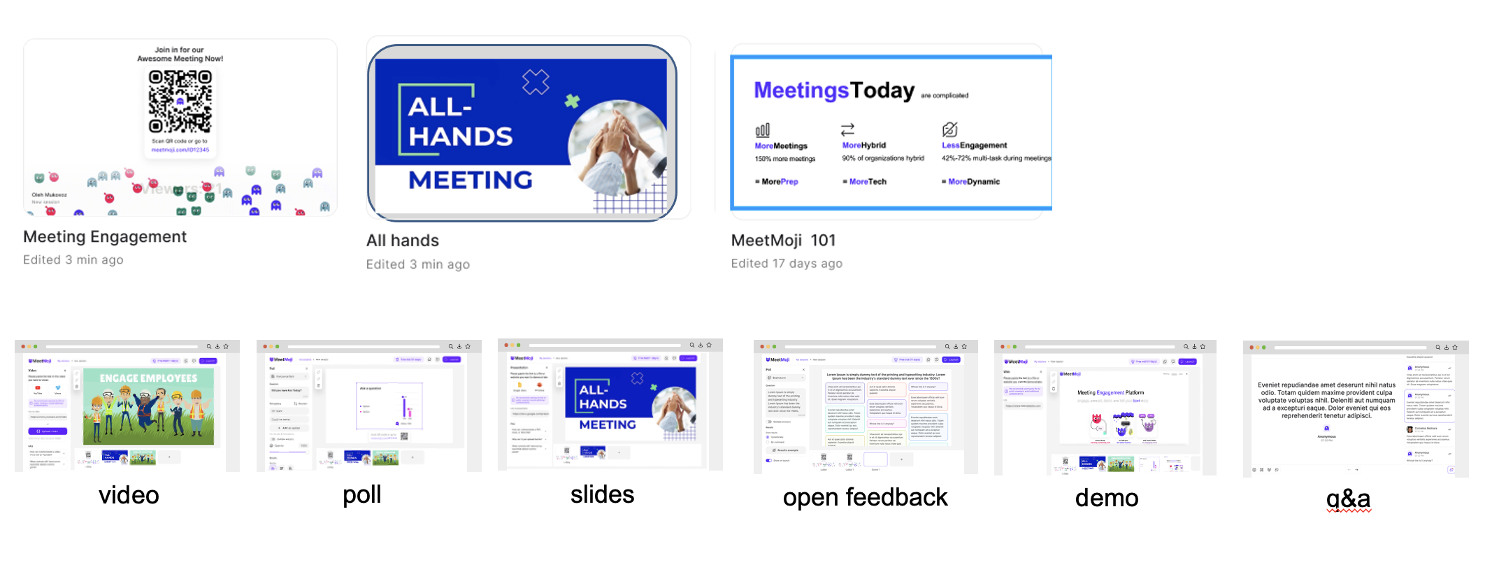 MeetMoji Hybrid Meeting Engagement Platform