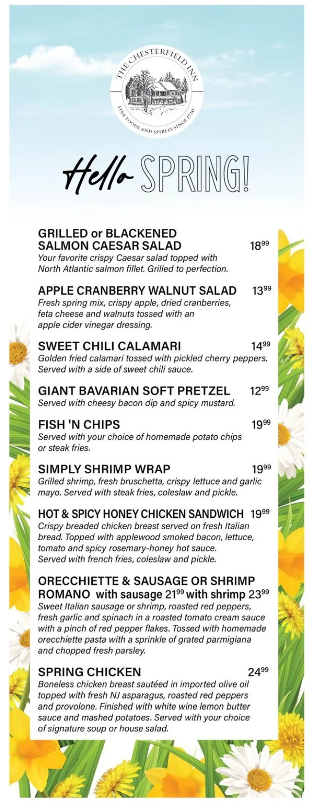 Specials — The Chesterfield Inn