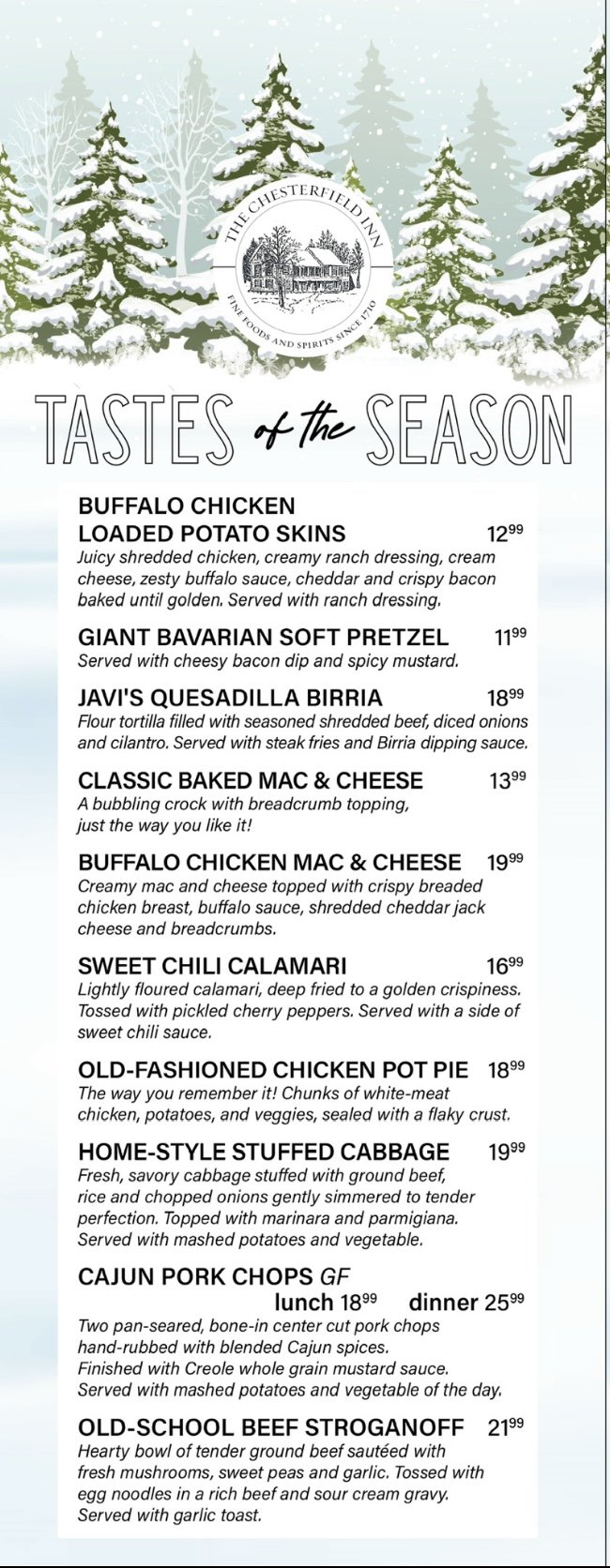 Specials — The Chesterfield Inn