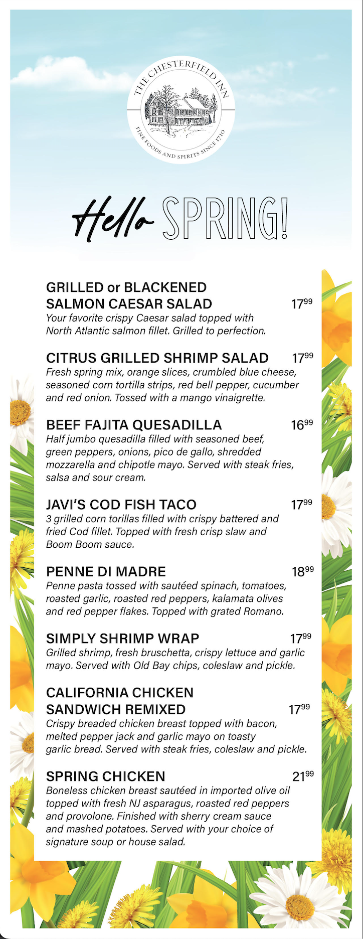 Specials — The Chesterfield Inn